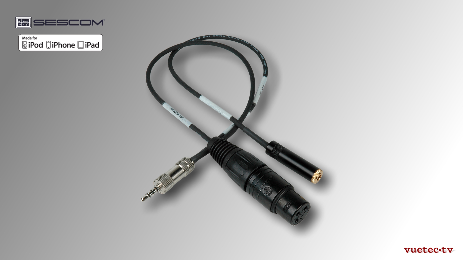 iPhone Adapter, iPhone-MIC1, TRRS 3,5 mm zu TRS + XLR | Adapter TRRS 3. ...